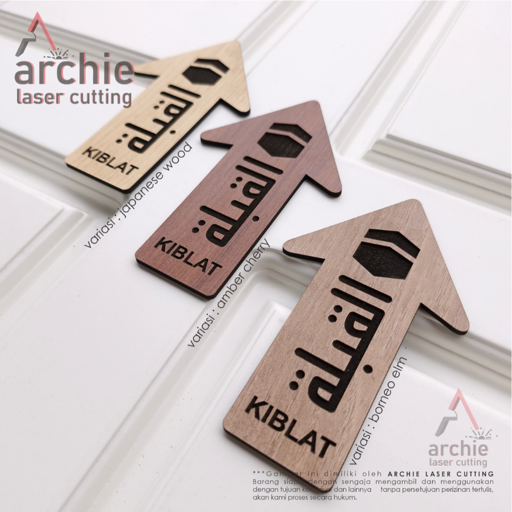 Jual Penunjuk Arah Kiblat Kayu / Sign Board Kiblat Signage | Shopee ...