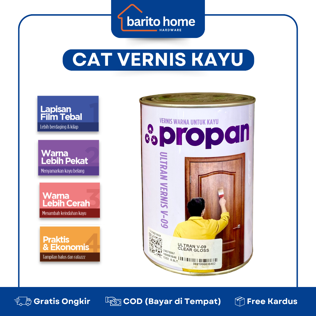 Jual PROPAN Cat Vernis Warna Kayu Ultran Vernis V-09 800ML Vernis Mebel ...