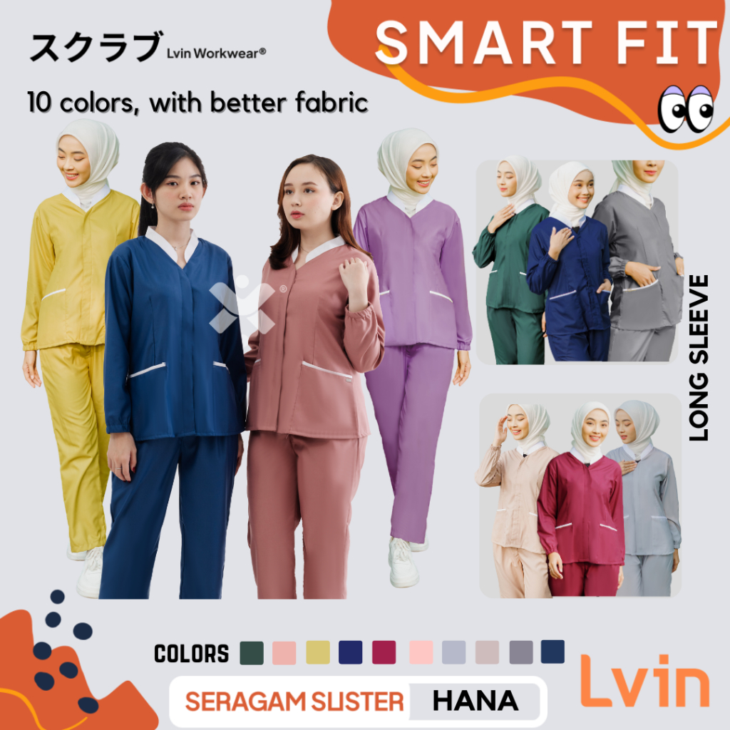 Jual Lvin Baju Seragam suster Hana Series Lengan Panjang / nanny ...