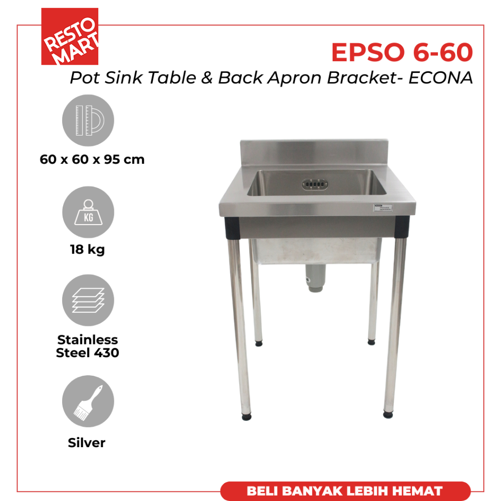 Jual Meja Tempat Bak Cuci Piring / Pot Sink Table with Splash Back ...