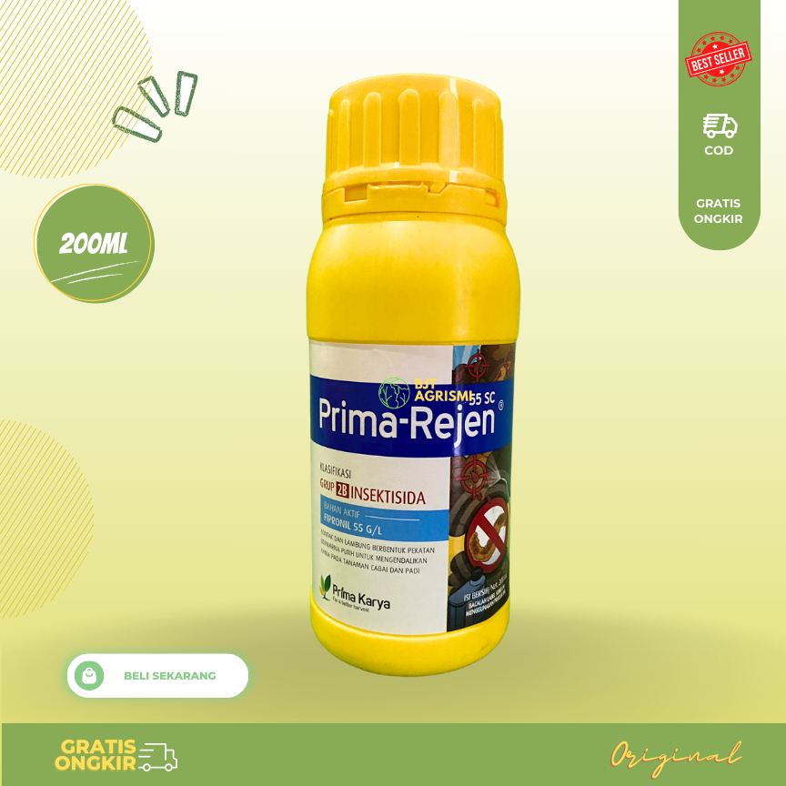 Jual Insektisida Prima Rejen biru 55sc 200ML Fipronil 55% hama penggerek serangga kutu regent ...