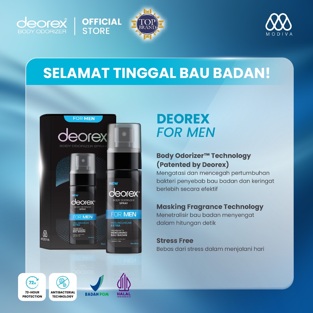 Jual [Bundling 2pcs Dry for Men] Deorex Body Odorizer For Men Spray ...