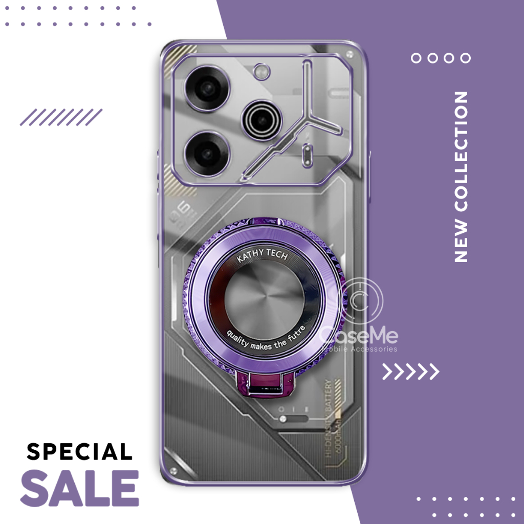 Jual Case Tecno Pova 6 6 Pro Softcase Plating Luxury Dengan Ring Standing Terbaru Premium Casing ...