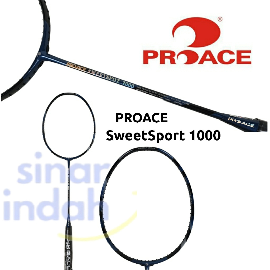 Jual Raket Bulu Tangkis Badminton Pro Ace Sweetspot 1000 Original ...