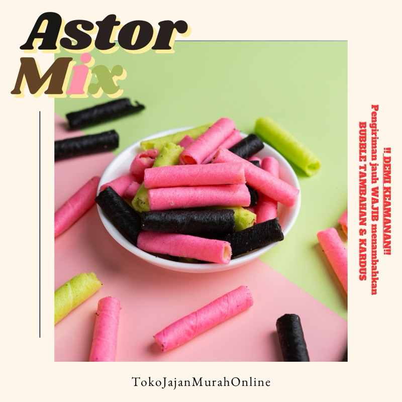 Jual Snack Astor Twister Wafer Roll Manis Rasa Coklat Vanilla Stroberi ...