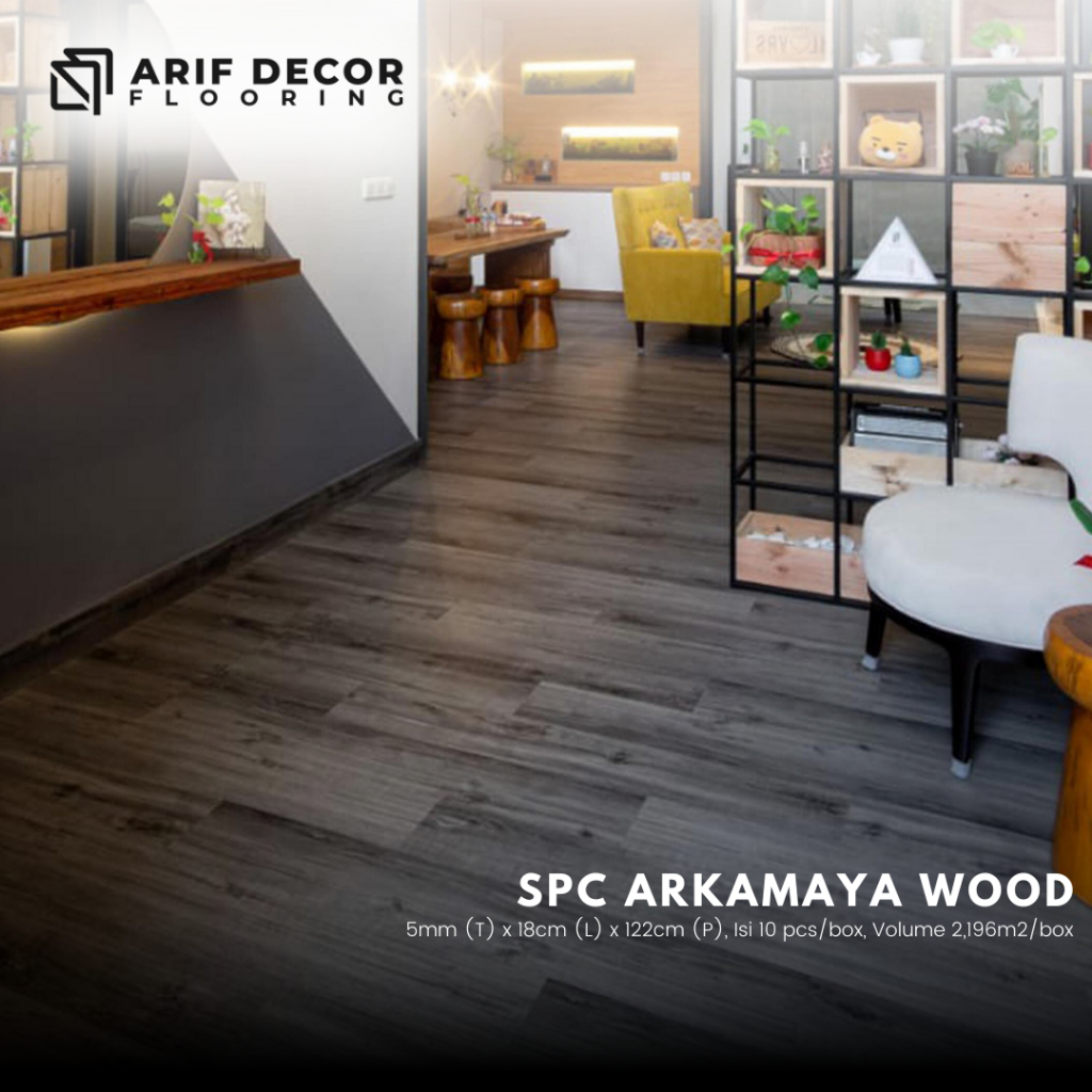 Jual SPC ARKAMAYA motif kayu / stone / herringbone - spc flooring premium | Shopee Indonesia