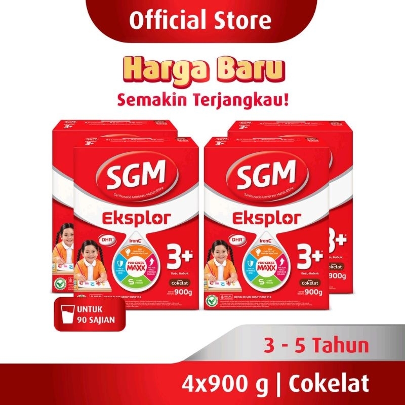 Jual SGM Eksplor 3+ dengan IronC Susu Bubuk Rasa Cokelat 900GR x 4 | Shopee Indonesia