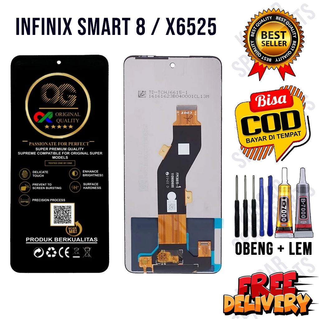 Jual Lcd Touchscreen INFINIX SMART 8 / X6525 Original OEM Lcd INFINIX SMART 8 / X6525 Fullset ...