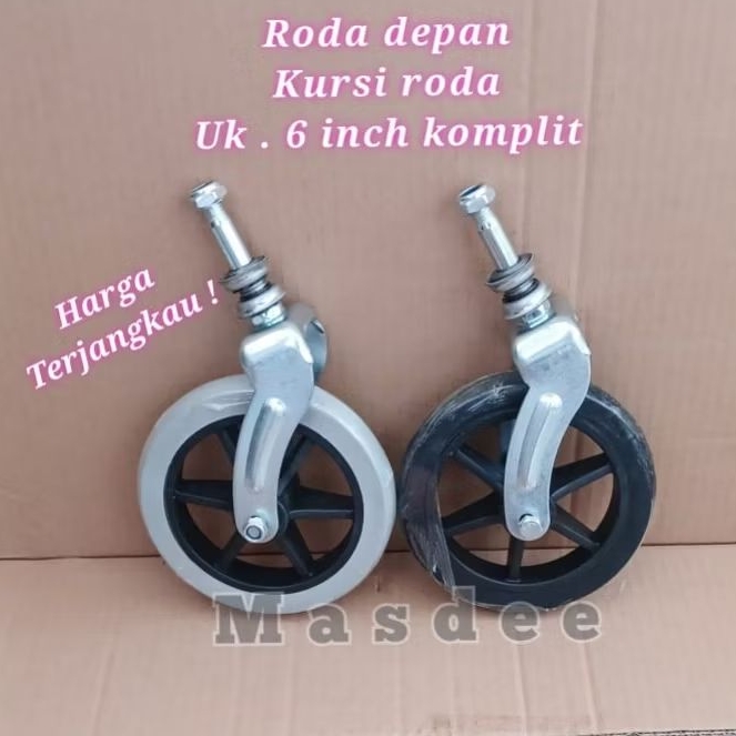 Jual Roda depan kursi roda ukuran 6 inch komplit,sparepart kursi roda ...