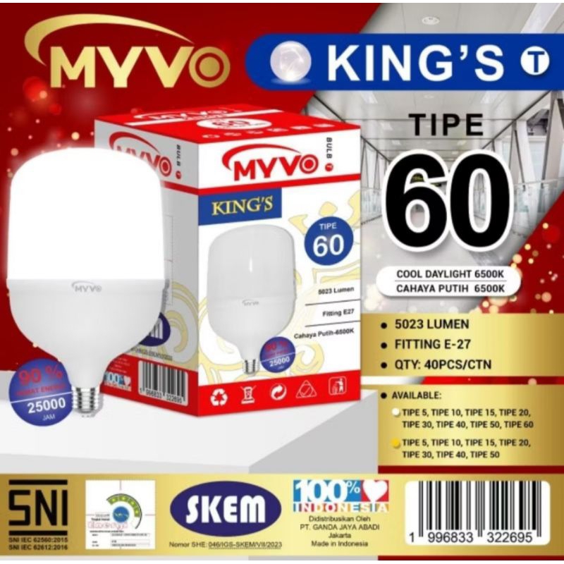 Jual Lampu LED MYVO KING CAPSUL TIPE 60 | Shopee Indonesia