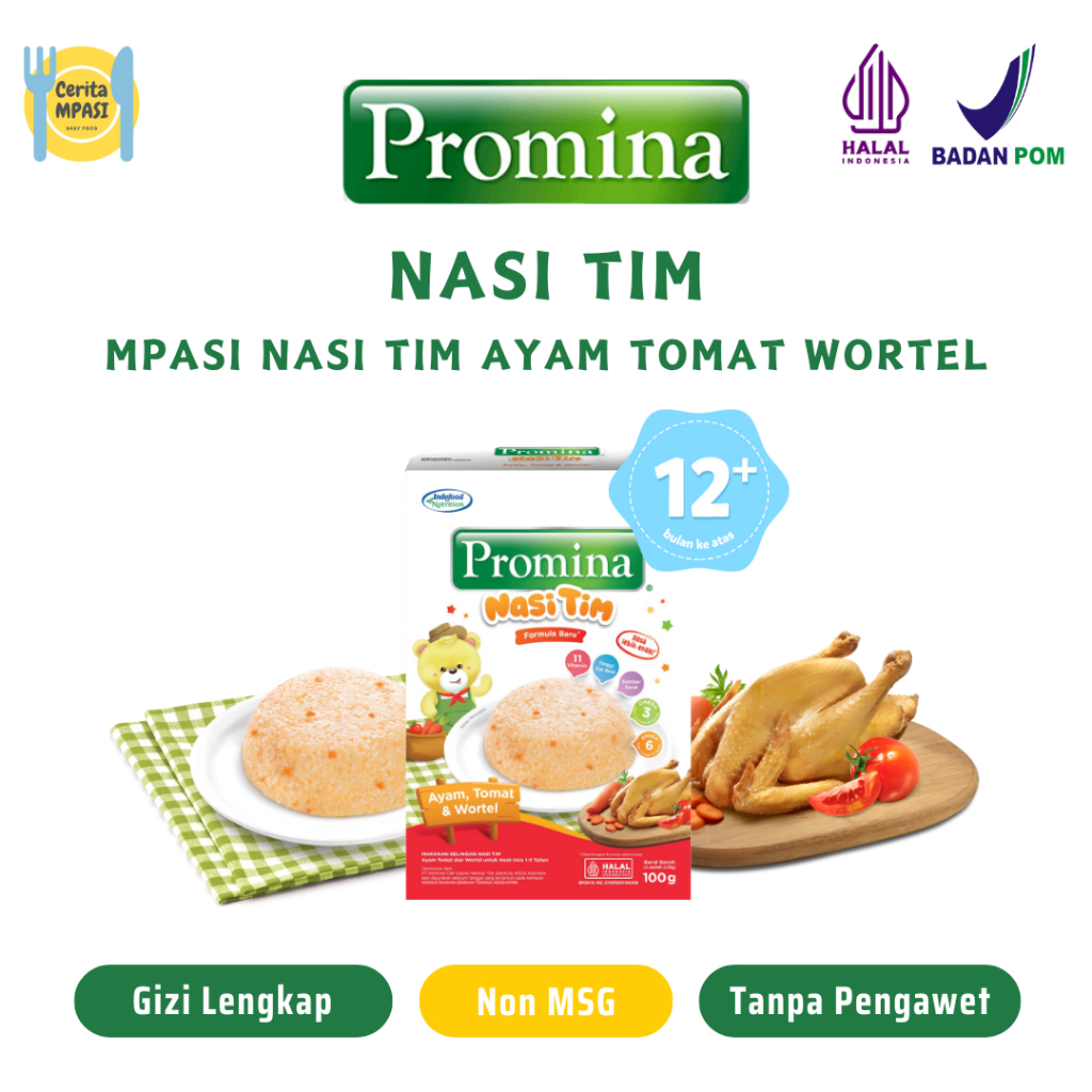 Jual Promina Nasi Tim 1+ Ayam Tomat Wortel | Makanan Anak MPASI ...