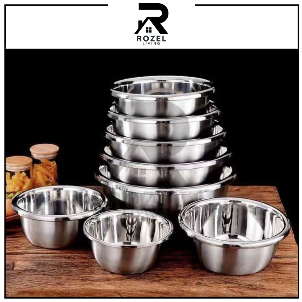 Jual ROZEL Baskom Stainless Steel Tebal Premium Multifungsi / Wadah ...