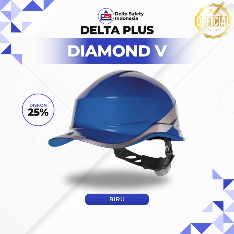 Jual Helm Safety Proyek Delta Plus Diamond V Biru Original | Shopee ...