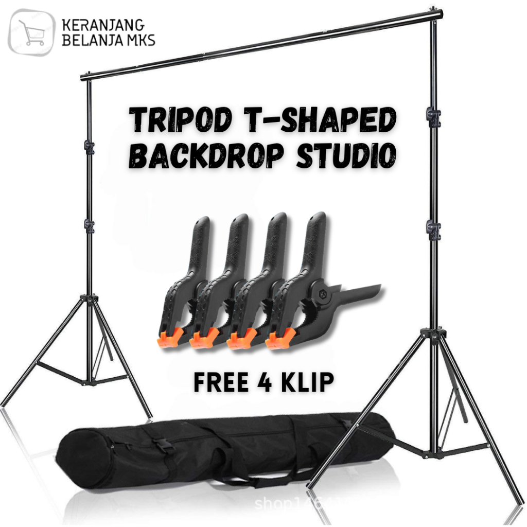 Jual Holder Background Stand Foto Video Studio Tripod T-Shaped Bracket ...