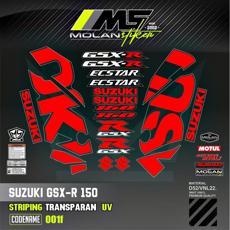 Jual Decal Sticker Striping Variasi Transparan Uv Suzuki GSX R 150 ...