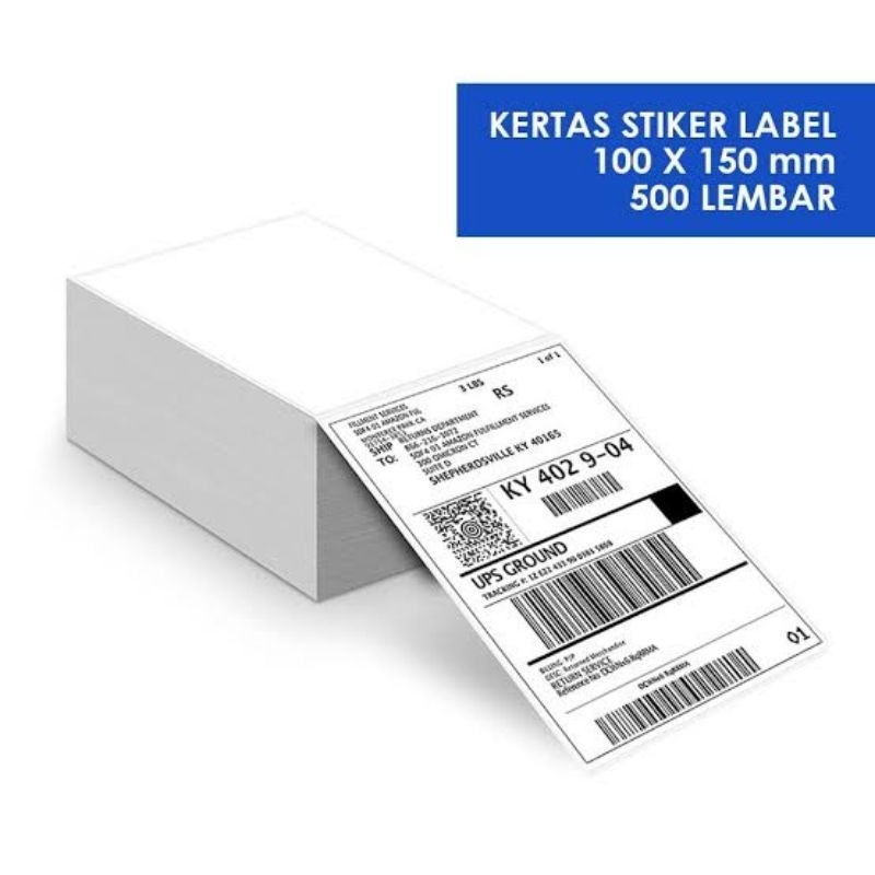 Jual KERTAS STICKER LABEL THERMAL LIPAT 100X150 BARCODE A6 | Shopee Indonesia