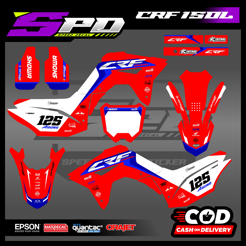 Jual Decal full body crf 150 l merah putih - decal crf custom | Shopee ...