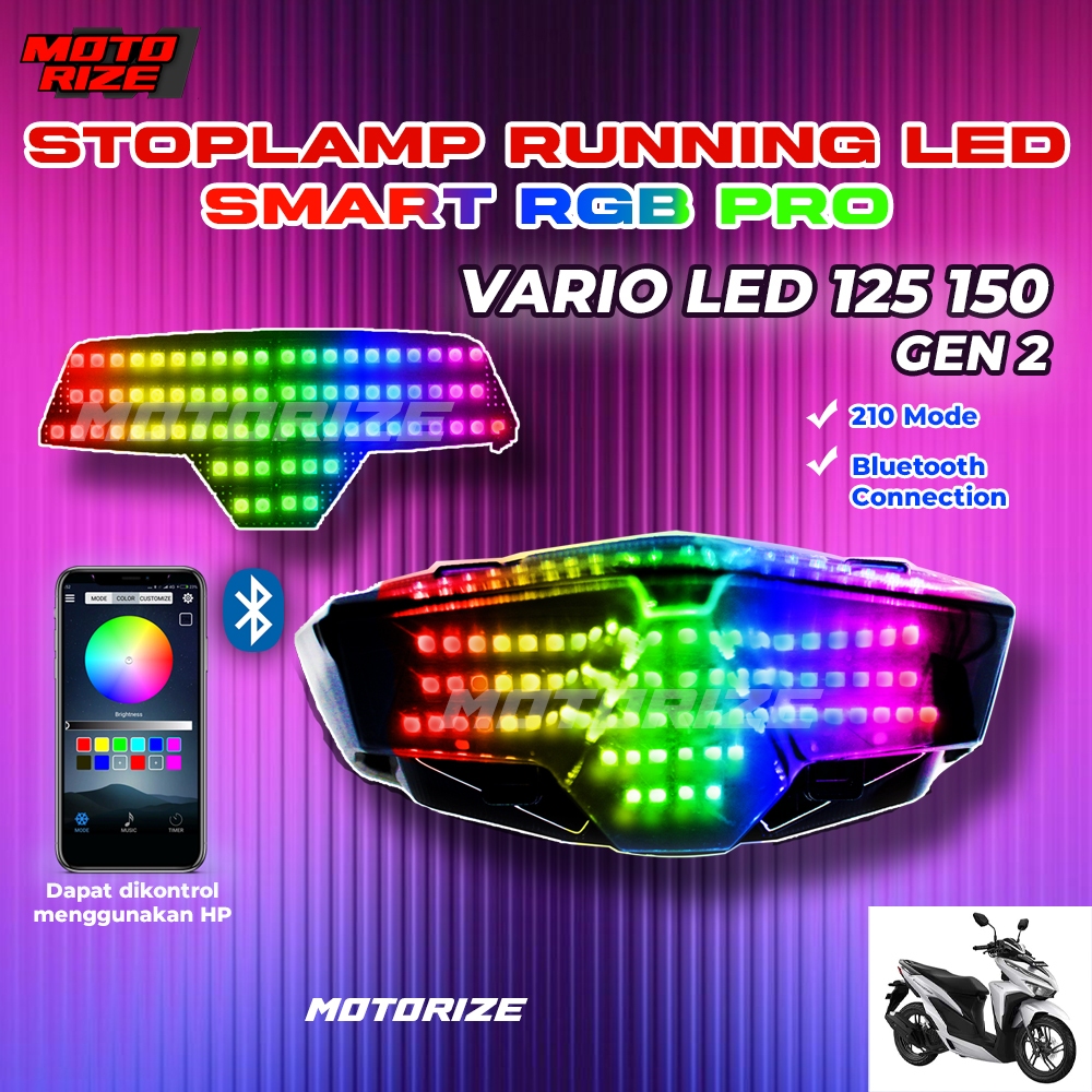 Jual Stoplamp Running RGB Smart Pro Bluetooth New Vario 125/150 Lampu LED Rem Belakang ...
