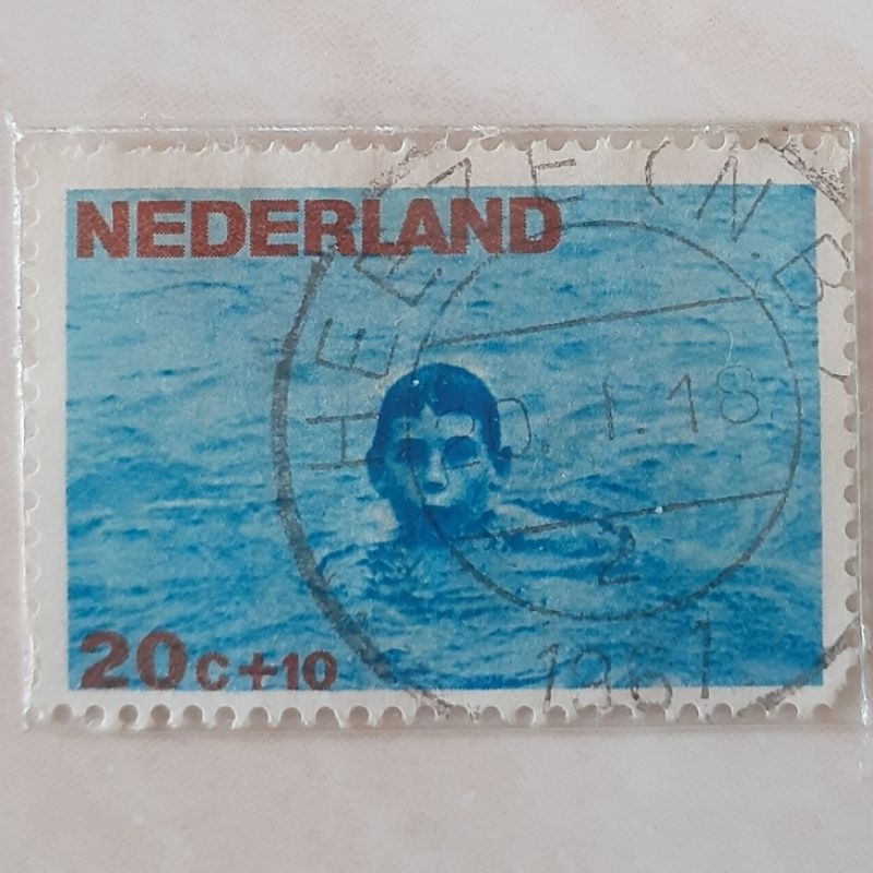 Jual Perangko Belanda Children Stamps 1966 (Boy at Swimming Education ...