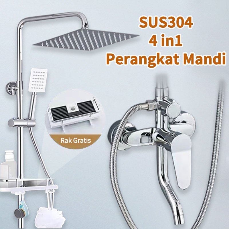 Jual Wall Mounted Shower Paket Lengkap Shower Kotak Bahan Stainless ...
