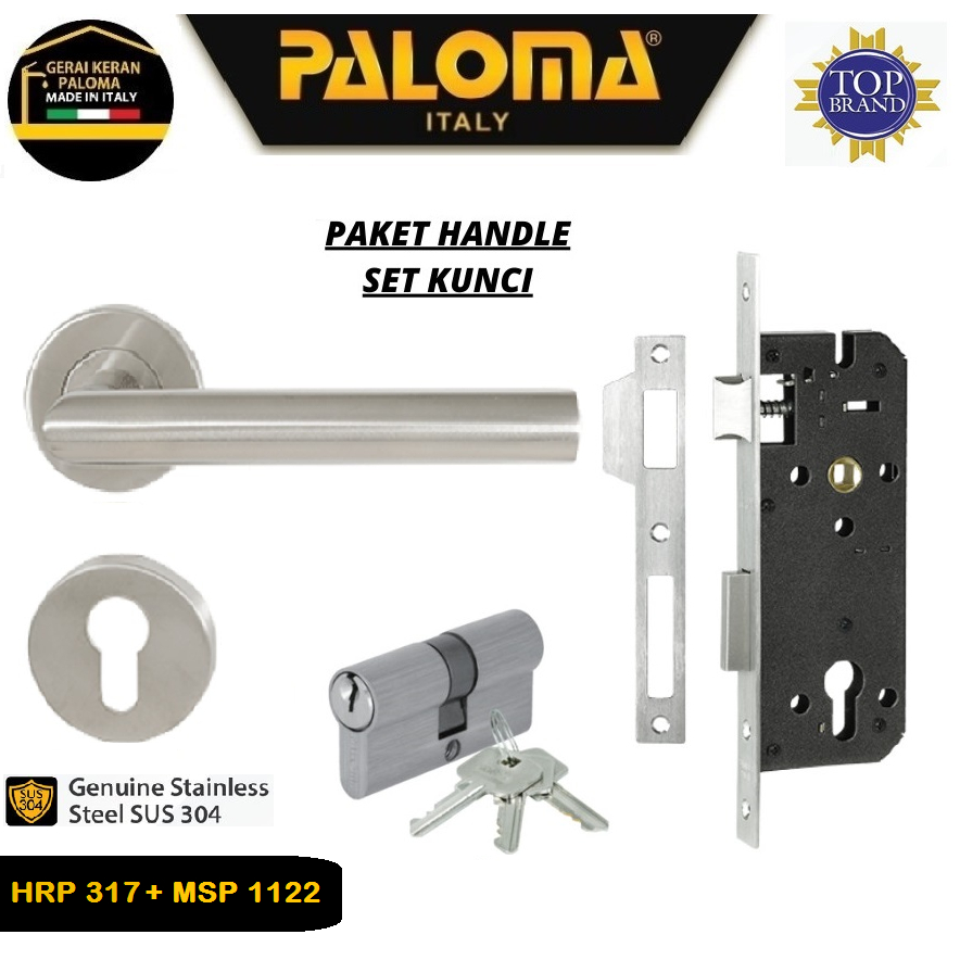 Jual Paloma Paket Handle HRP 317 Set Kunci MSP 1122 STAINLESS STEEL SUS ...