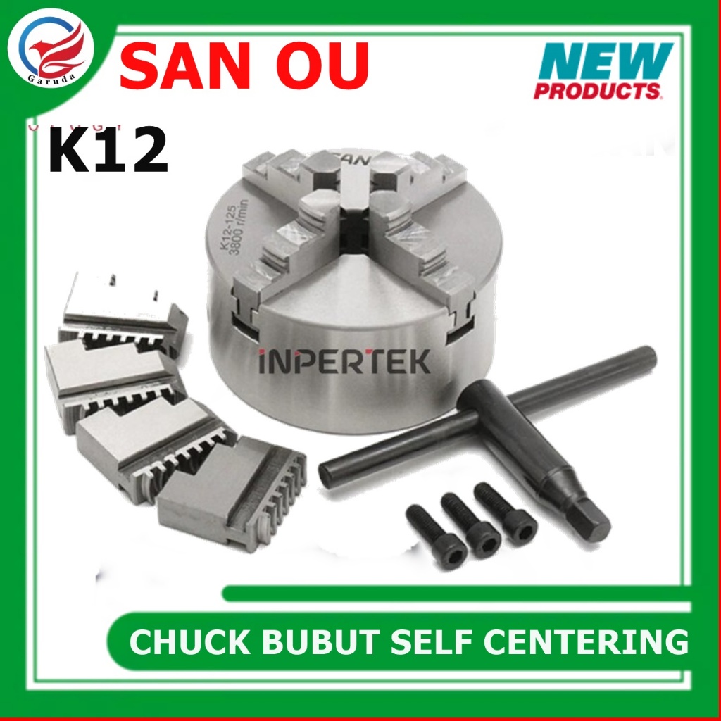 Jual Chuck Bubut 10" Claw K12-250 4 Jaw Cekam Kaki 10 Inch Self ...