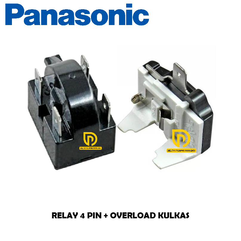 Jual RELAY 4 PIN + PTC OVERLOAD KULKAS PANASONIC 1 PINTU / 2 PINTU ...