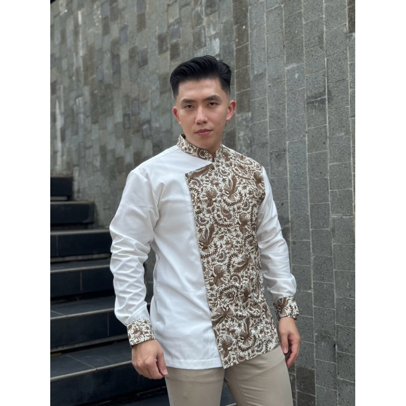 Jual Batik Koko Rojo, Batik Kombinasi Koko Pria Premium, Kerah Koko ...