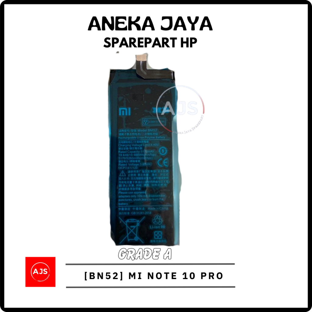 Jual BATTERY MI NOTE 10 PRO / BM52 (GRADE A) | Shopee Indonesia