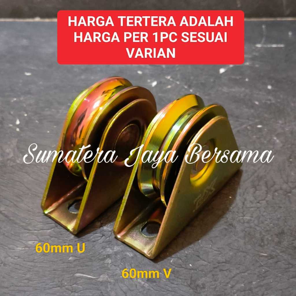 Jual Roda pintu pagar besi 6 cm 60 MM type U dan V Gerbang Caster ...