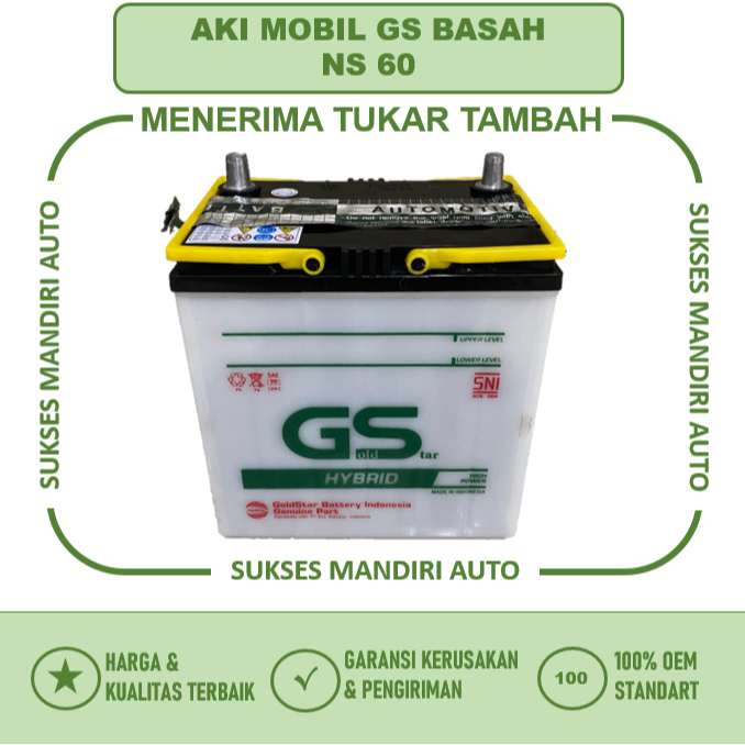 Jual Aki Mobil Rush GS NS 60 | Shopee Indonesia