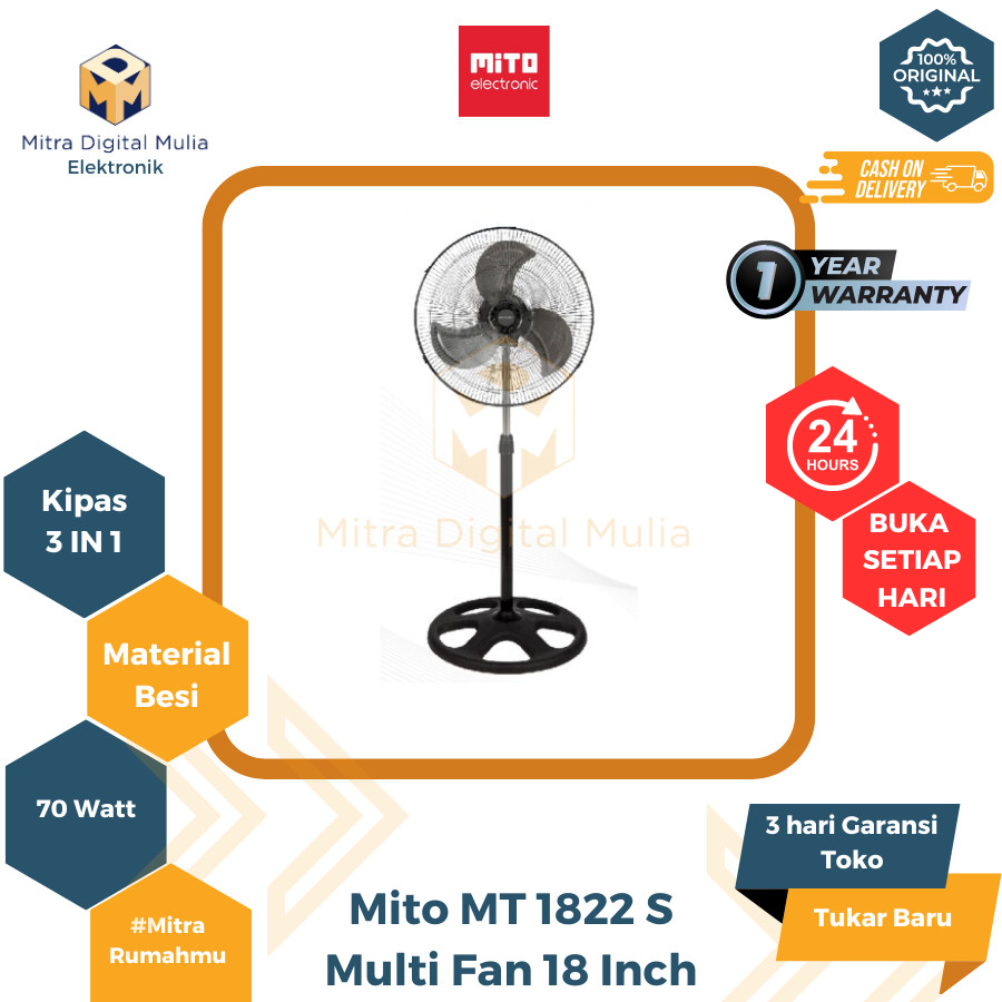 Jual Mitochiba MT 1822 S Kipas Angin Industrial Fan 3 in 1 | Shopee Indonesia