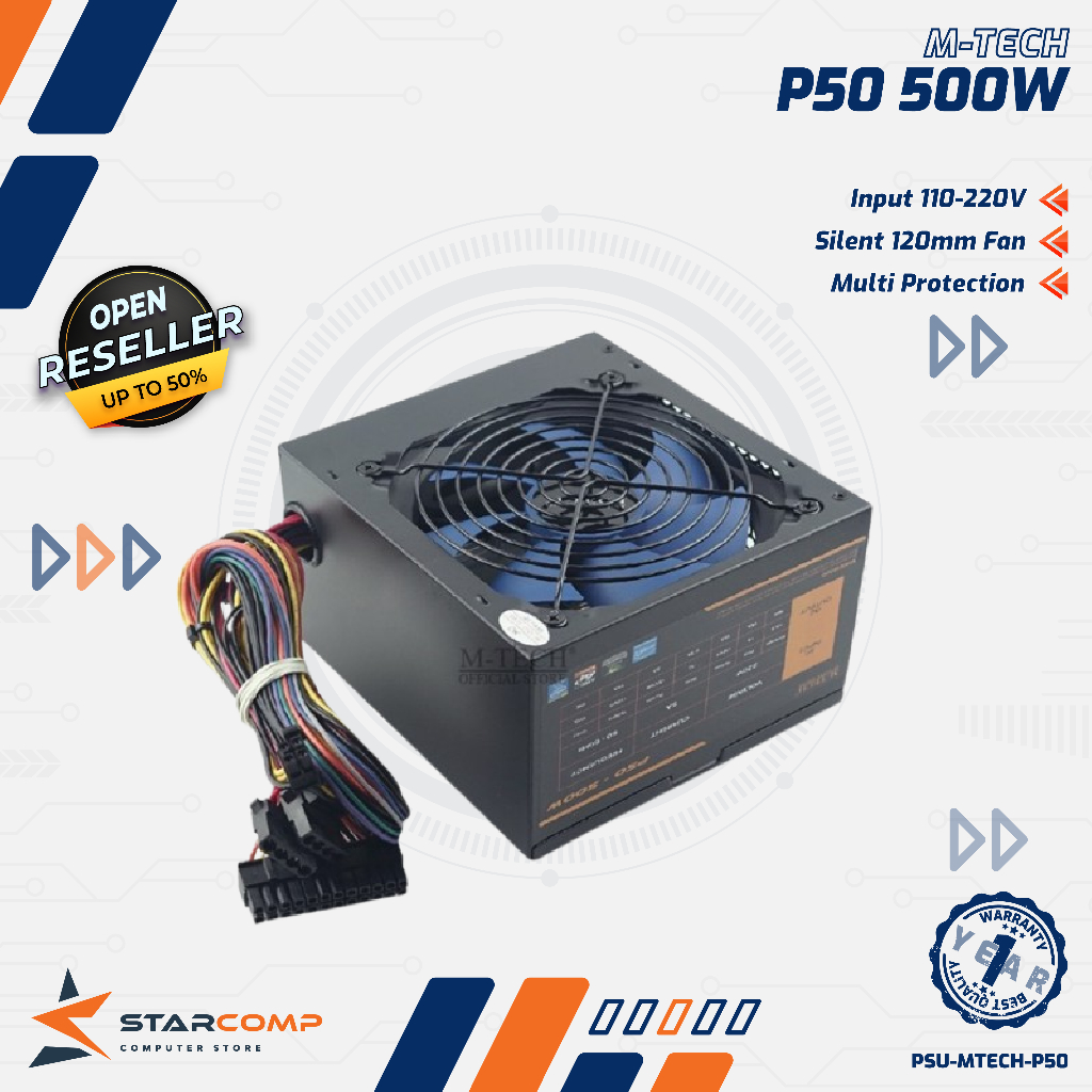 Jual Power Supply 500w M-Tech P50 PSU 500w | Shopee Indonesia