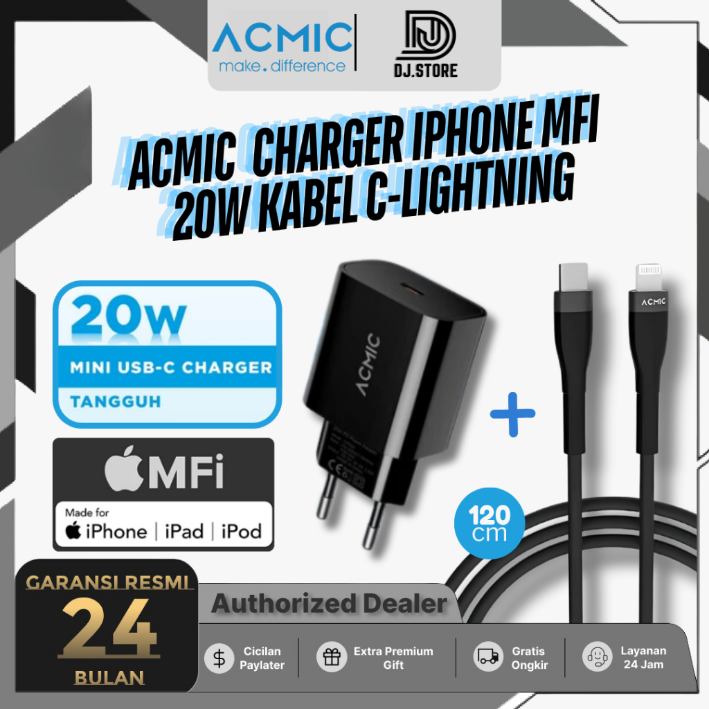 Jual ACMIC Charger MFI iPhone 11 12 13 14 PD Type C to Lightning Fast ...
