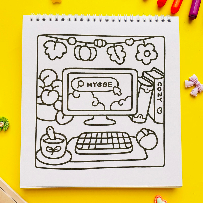 Jual Cozy And Cute Bold And Easy Coloring Book - Buku Mewarnai Simpel ...