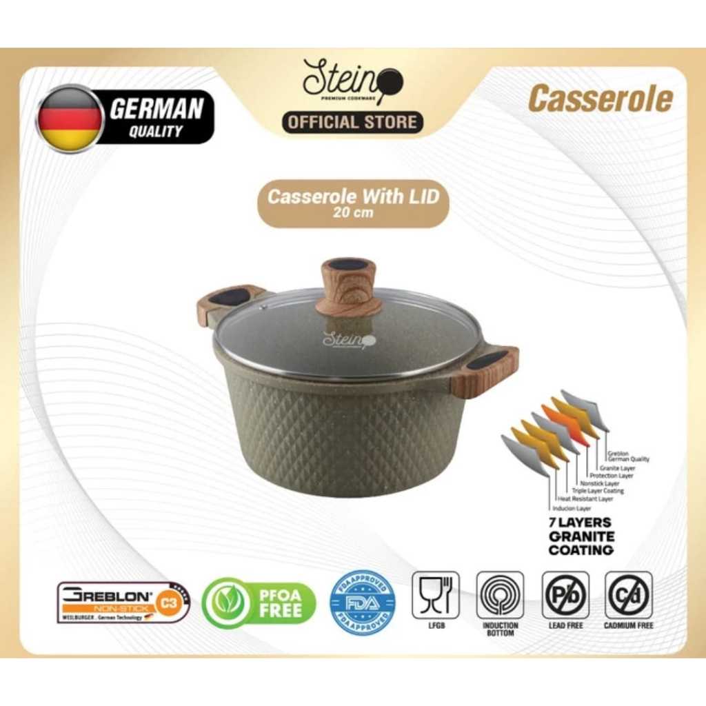 Jual Steincookware Stein Casserole Granite +Tutup Kaca 20cm Diamond ...