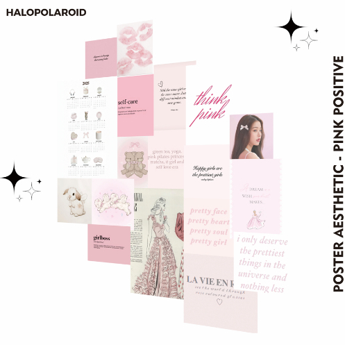 Jual [HALOPOLAROID] Poster Aesthetic PINK POSITIVE 18 Pcs Hiasan ...