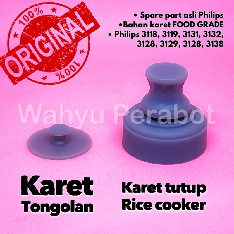 Jual KARET TUTUP RICE COOKER PHILIPS DAN KARET TONGOLAN PHILIPS HD3119 ...