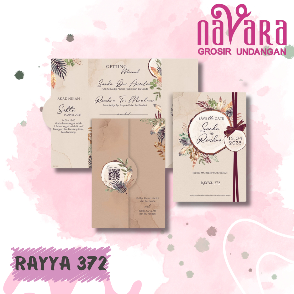 Jual Blangko undangan atau kertas undangan pernikahan merek RAYYA 372 ...