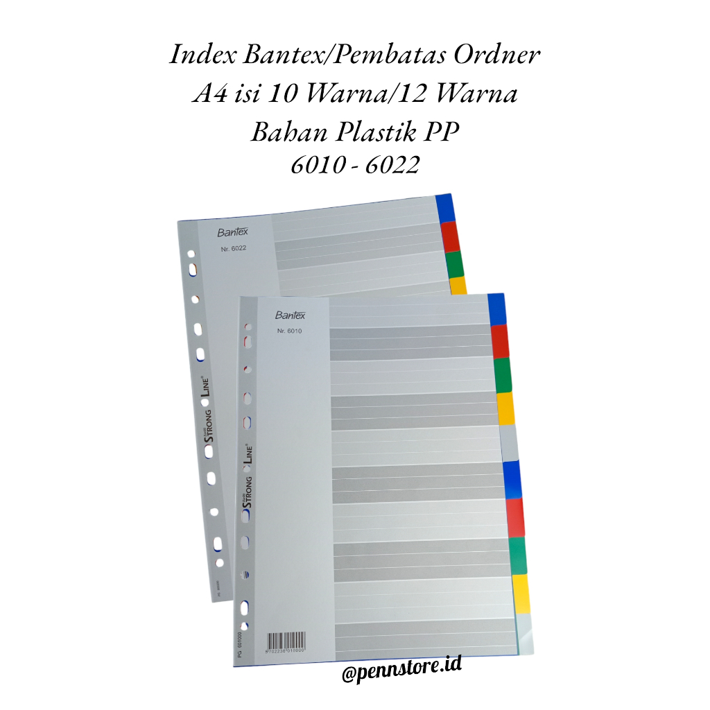 Jual (Pack) Index Bantex / Pembatas Ordner A4 Isi 10 Warna / 12 Warna ...