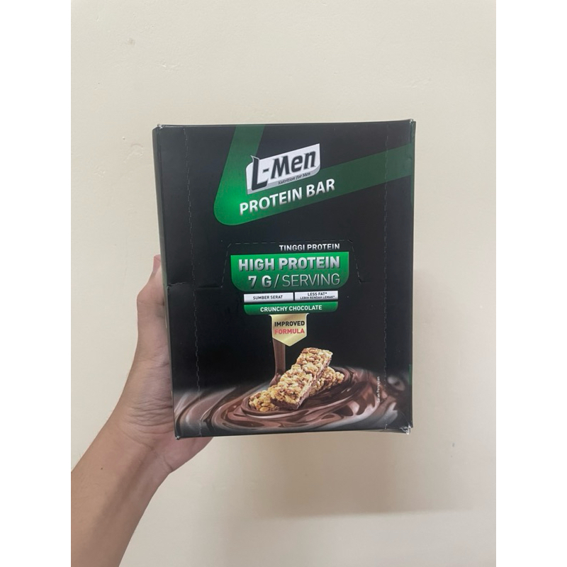 Jual L-Men Protein Bar Crunchy Chocolate 12 Sachet | Shopee Indonesia
