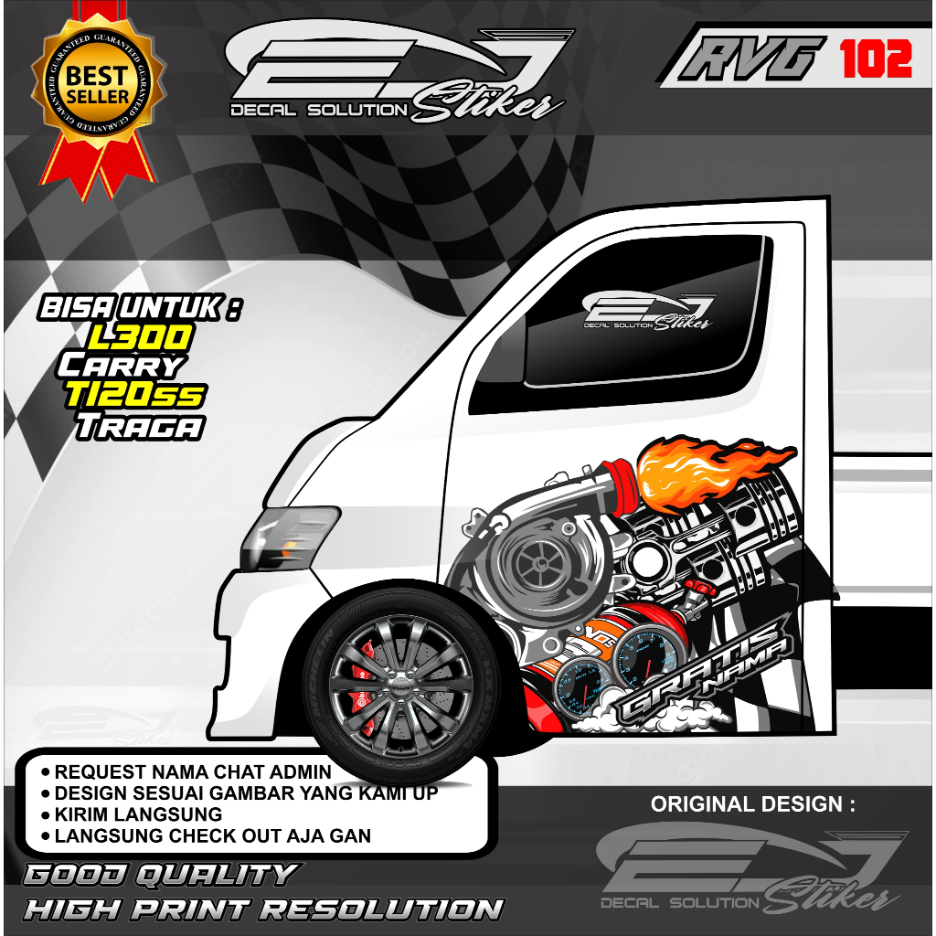 Jual DECAL STICKER PINTU PICK UP MOBIL L300 ,T120SS, FUTURA-STIKER ...