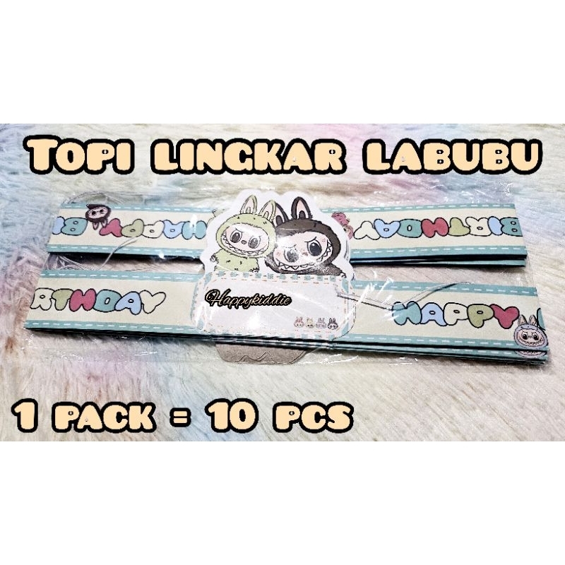 Jual TOPI LINGKAR KARET KARAKTER LABUBU / TOPI ULTAH LABUBU / TOPI ...