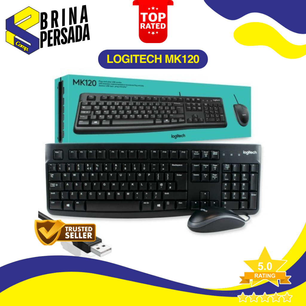 Jual KEYBOARD & MOUSE LOGITECH MK120 | Shopee Indonesia