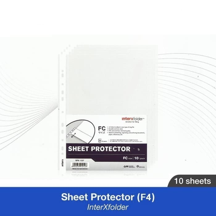 Jual SHEET PROTECTOR F4 INTERXFOLDER 1 PACK ISI 10 LEMBAR | Shopee ...