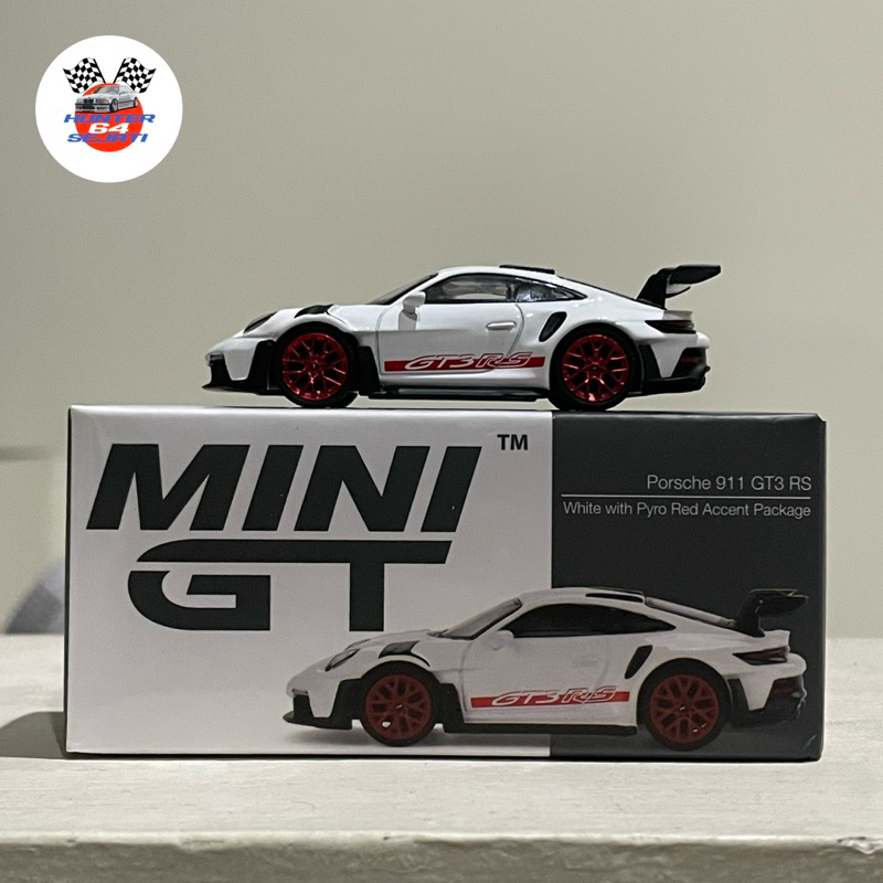 Jual mini gt porsche 911 gt3 rs white with pyro red accent package ...