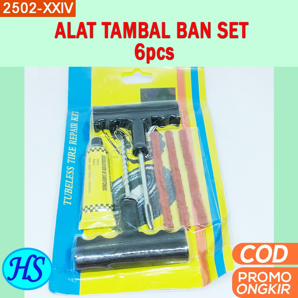 Jual Alat Tambal Ban Set 6pcs Tubles Tubeless Tembel Ban Bocor Motor ...