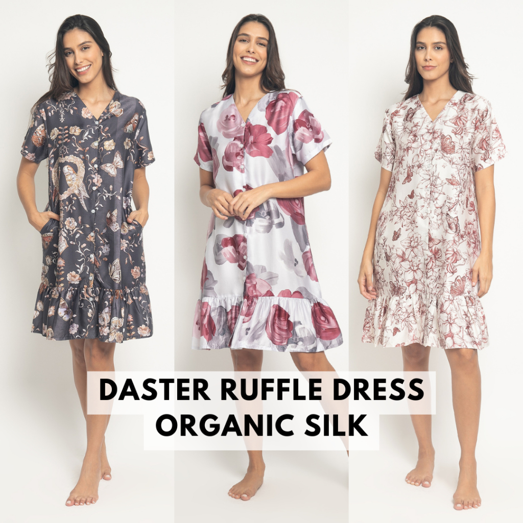 Jual RUFFLE DRESS Part 1 ORGANIC SILK Dress Daster | Shopee Indonesia