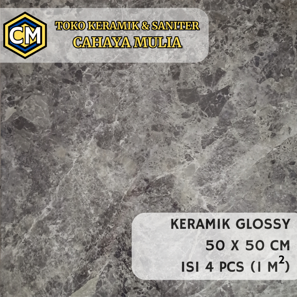 Jual Keramik 50x50 Cutting (Semi Granit) Marble Grey | Shopee Indonesia