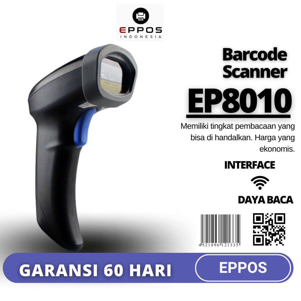 Jual EPPOS Barcode Scanner 1D/2D EP8010 | Shopee Indonesia